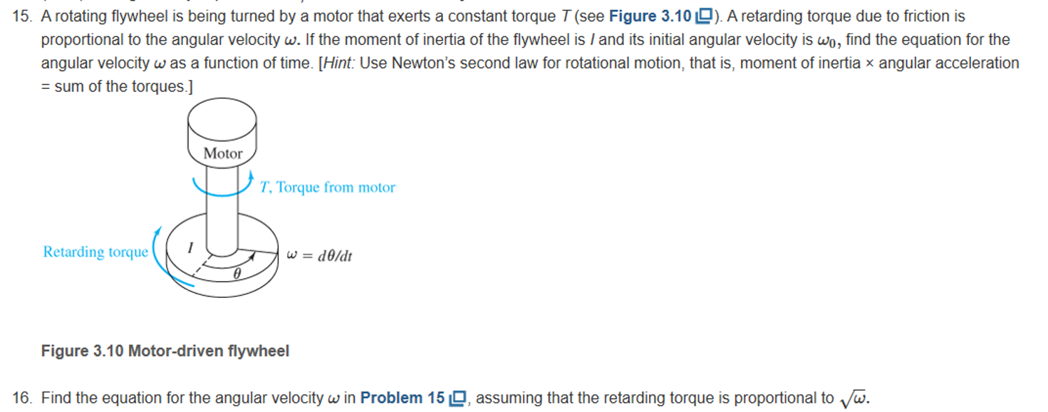 Solved 15. A rotating flywheel is being turned by a motor | Chegg.com