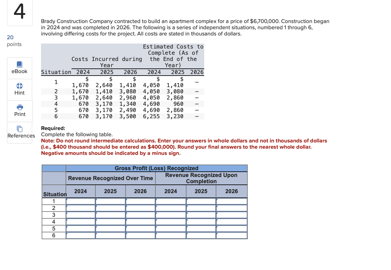 Solved Brady Construction Company contracted to build an | Chegg.com