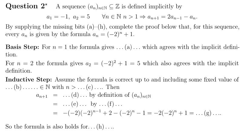 Solved Question 2* A sequence (an)nen CZ is defined | Chegg.com