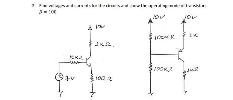 Solved 2. Find voltages and currents for the circuits and | Chegg.com
