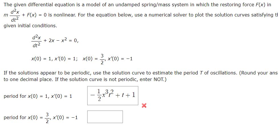 Solved The given differential equation is a model of an | Chegg.com