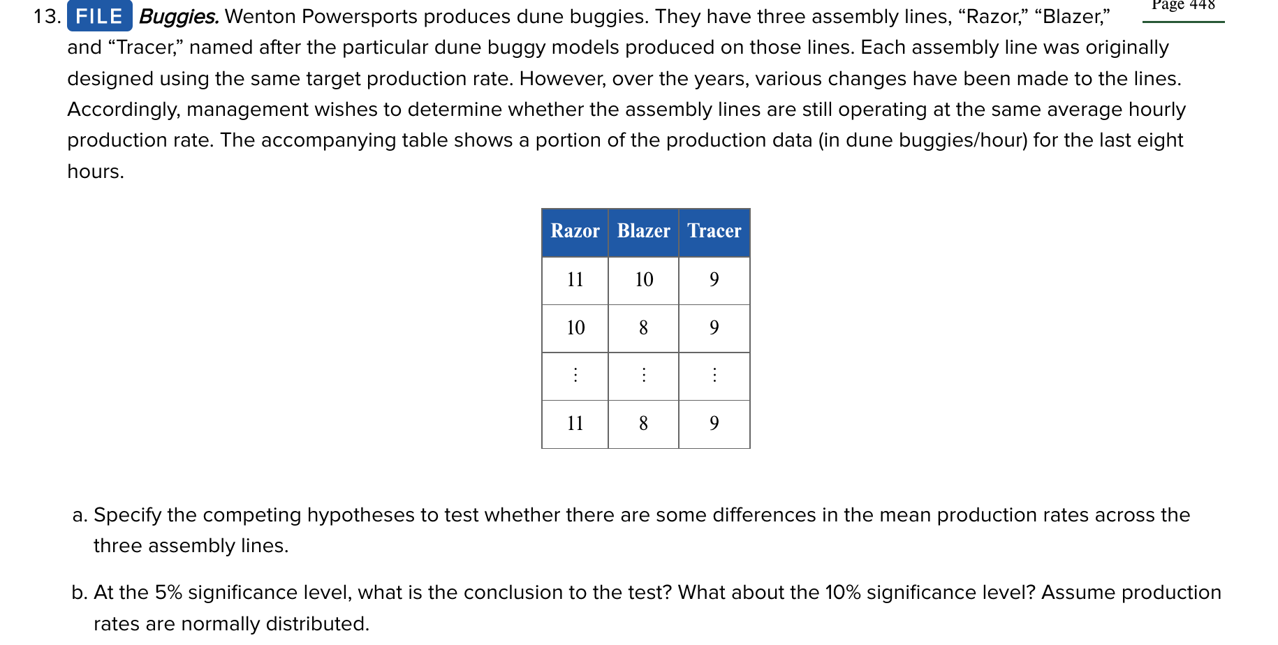 Solved For #13 on page 448, which one is correct H0 and H1 | Chegg.com