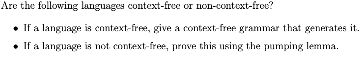 Solved Are the following languages context-free or | Chegg.com