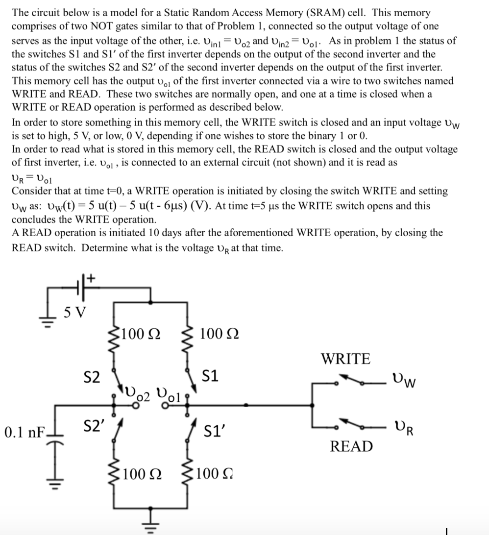 The circuit below is a model for a Static Random | Chegg.com