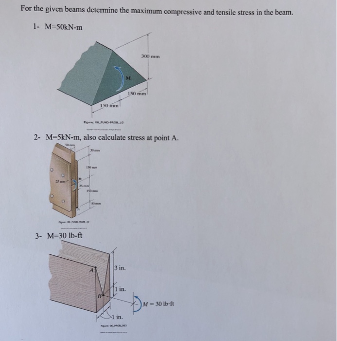Solved For the given beams determine the maximum compressive | Chegg.com
