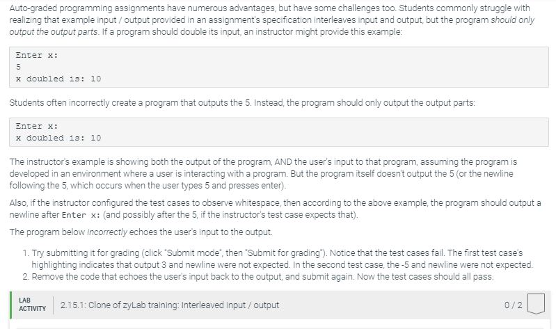 Solved Auto-graded programming assignments have numerous | Chegg.com