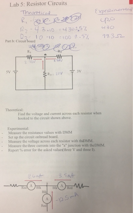 Solved Lab 5: Resistor Circuits Theereticef 2 (2 43O Part b: | Chegg.com