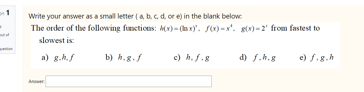 Solved on 1 Write your answer as a small letter ( a, b, c, | Chegg.com