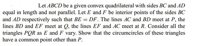 Solved Let ABCD be a given convex quadrilateral with sides | Chegg.com