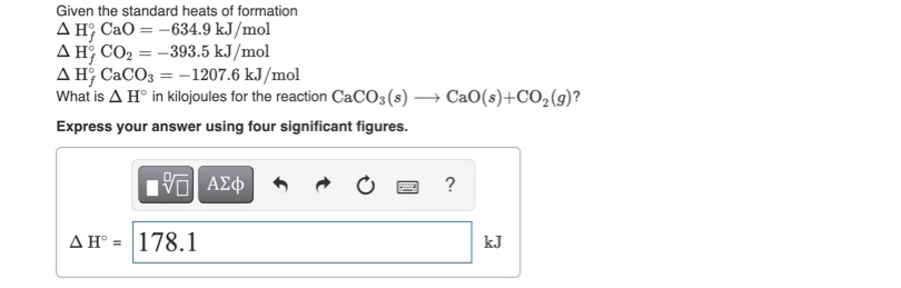 Solved Given the standard heats of formation AH CaO = -634.9 | Chegg.com