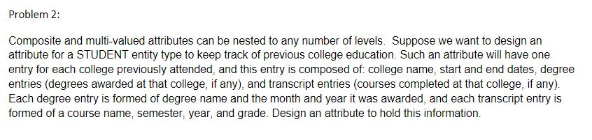 Solved Problem 2 Composite And Multi Valued Attributes Can 8761