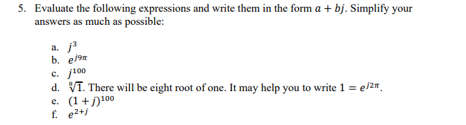 Solved 5. Evaluate the following expressions and write them | Chegg.com