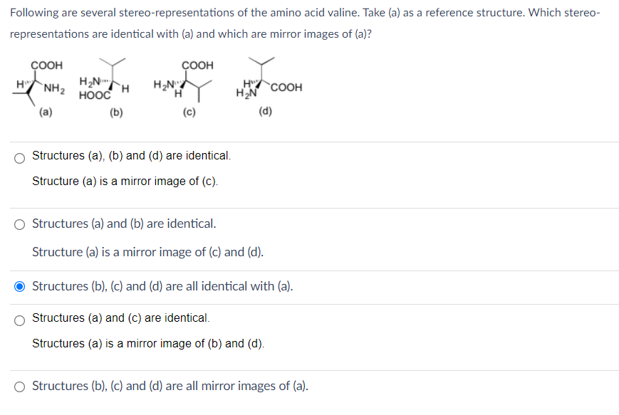 Solved Following are several stereo-representations of the | Chegg.com