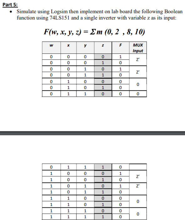 Solved Part 3: Design and implement a combinational logic | Chegg.com