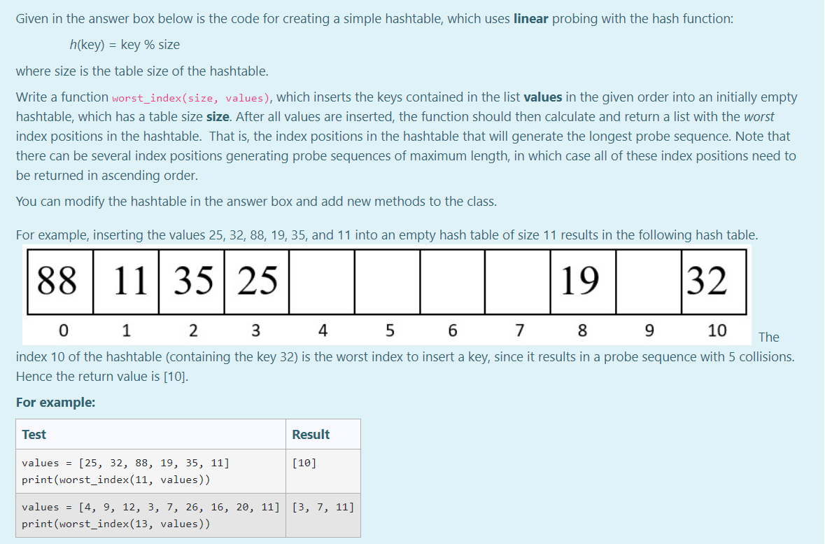 Solved class HashTable: def __init__(self, size): | Chegg.com
