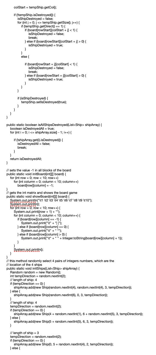 Solved package Battleship Game; import java.util.ArrayList; | Chegg.com