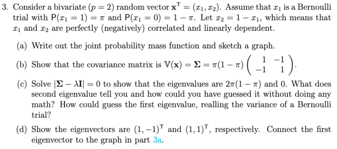 Consider a bivariate (p = 2) ﻿random vector xT = (x1, | Chegg.com