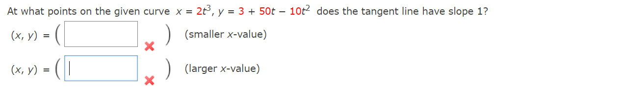 Solved At what points on the given curve x=2t3,y=3+50t−10t2 | Chegg.com