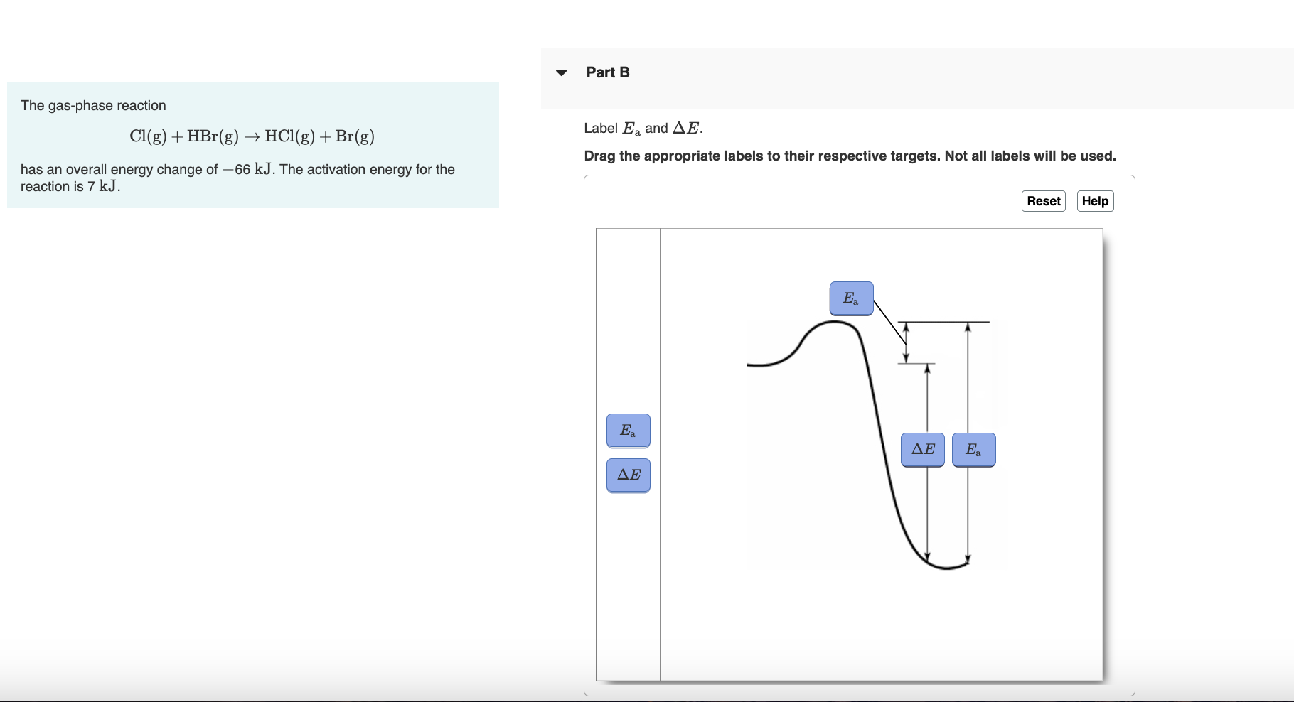 [Solved]: Label The gas-phase reaction Cl(g)+HBr(g)HCl(g)+B