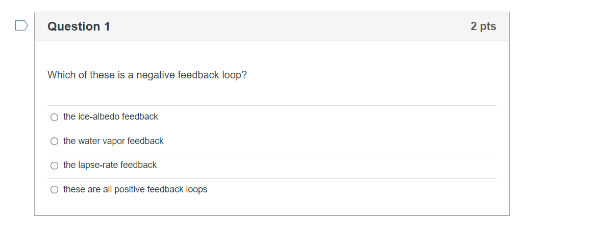 Solved Which Of These Is A Negative Feedback Loop The 9455