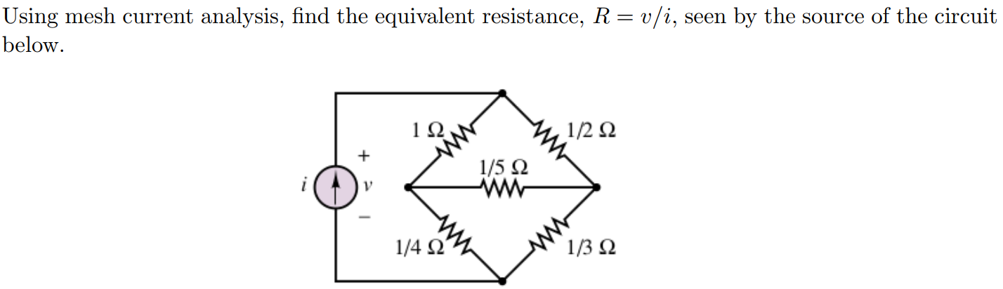 Solved Using mesh current analysis, find the equivalent | Chegg.com