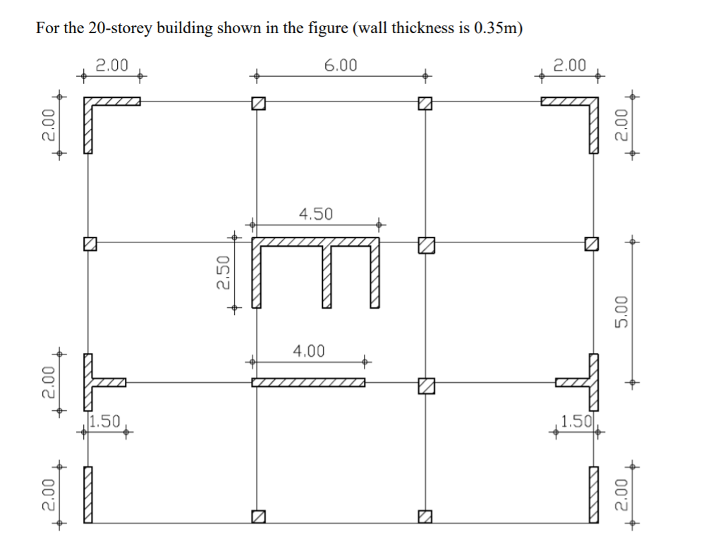 Solved For the 20-storey building shown in the figure (wall | Chegg.com