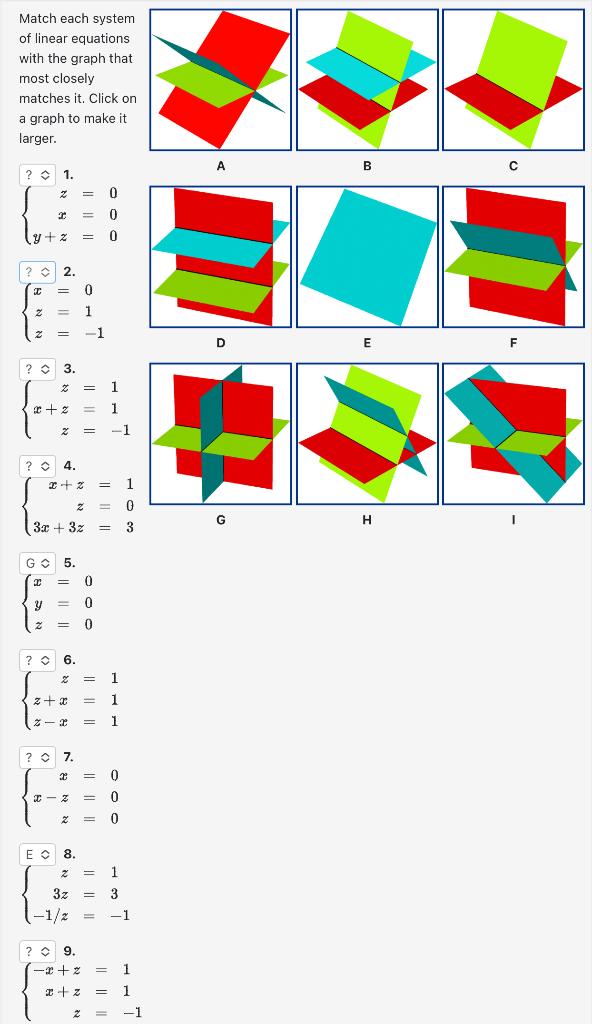 Solved Match each system of linear equations with the graph | Chegg.com