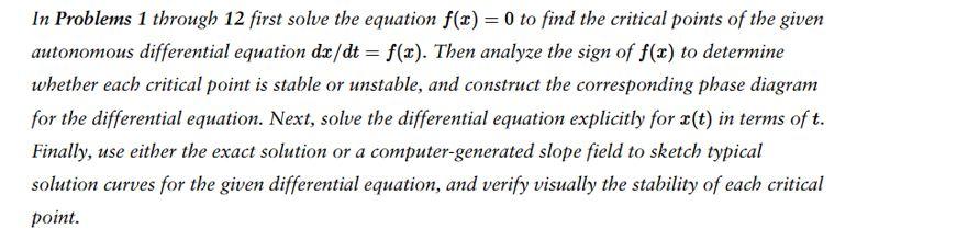 Solved In Problems 1 through 12 first solve the equation | Chegg.com
