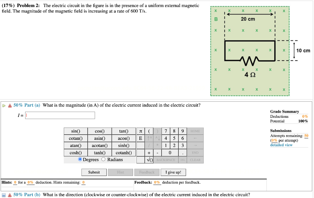 Solved (17\%) Problem 2: The electric circuit in the figure | Chegg.com