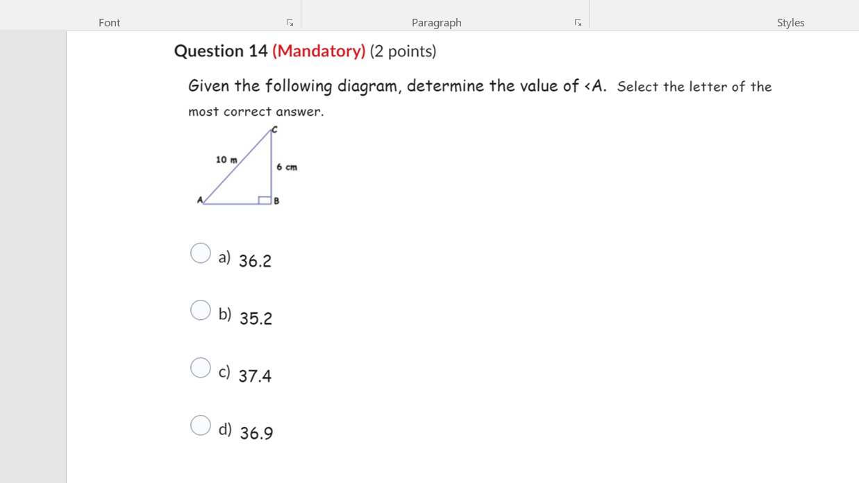 Solved Given the following diagram, determine the value of | Chegg.com