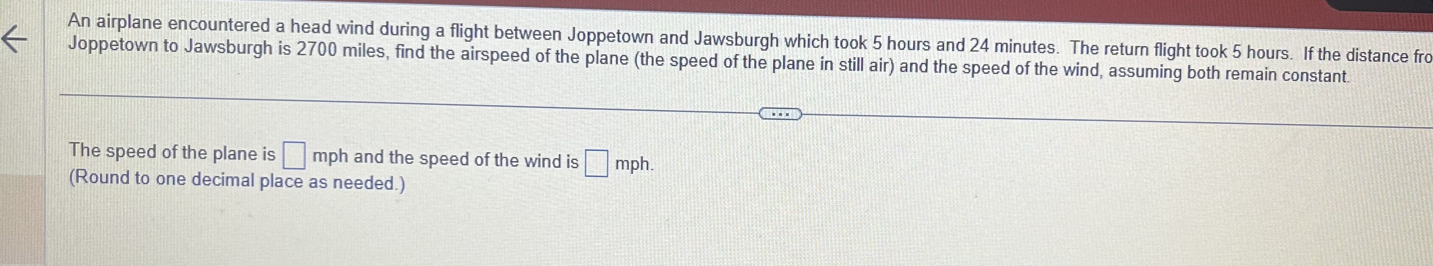 Solved An airplane encountered a head wind during a flight | Chegg.com