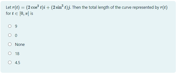 Solved Let r(t)=(2cos3t)i+(2sin3t)j. ﻿Then the total length | Chegg.com