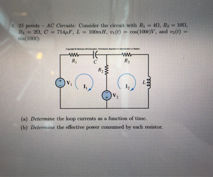 Solved Consider the circuit with R_1 = 4 Ohm, R_2 = 10 Ohm, | Chegg.com