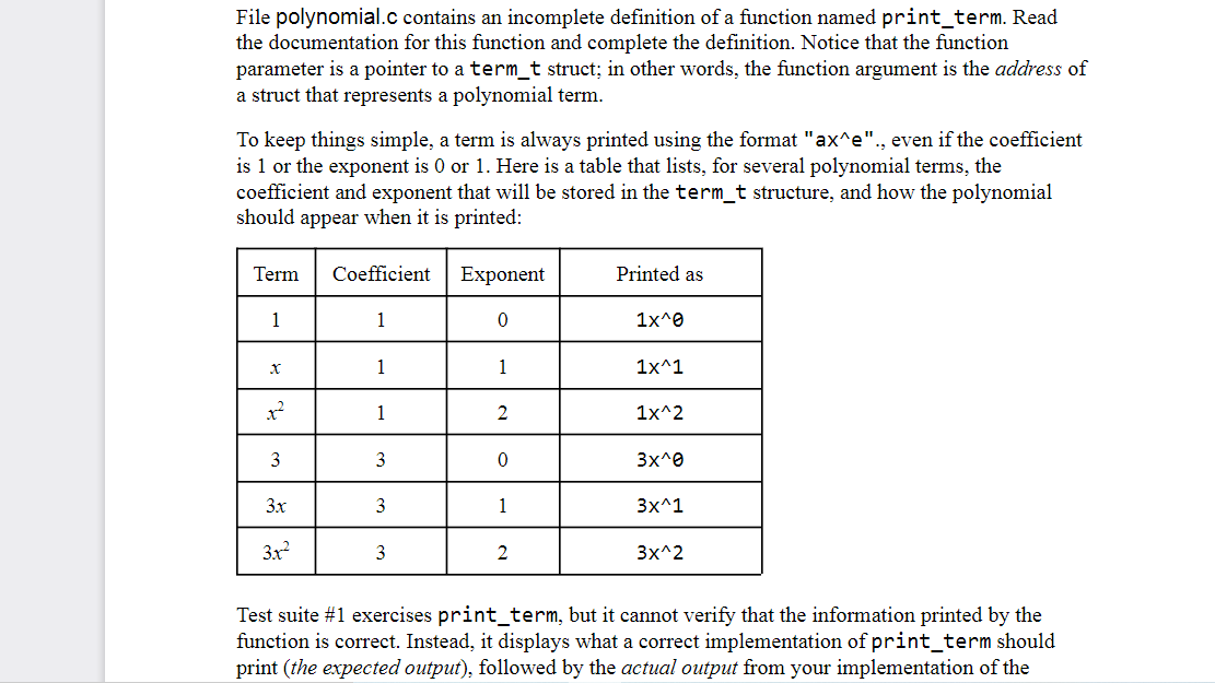 Solved File polynomial.c contains an incomplete definition | Chegg.com