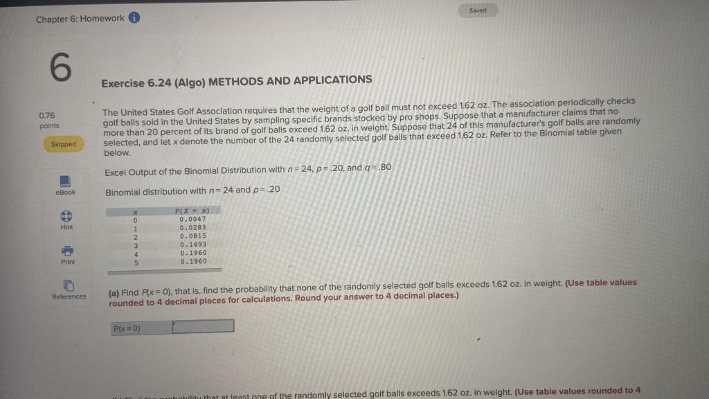 Solved Saved Chapter 6: Homework 6 Exercise 6.24 (Algo) | Chegg.com