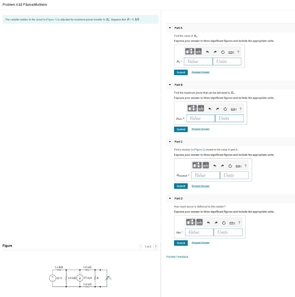 Solved Problem 4.82 PSpice|Multisim The variable resistor in | Chegg.com
