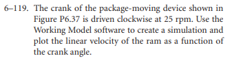 6-119. The crank of the package-moving device shown | Chegg.com