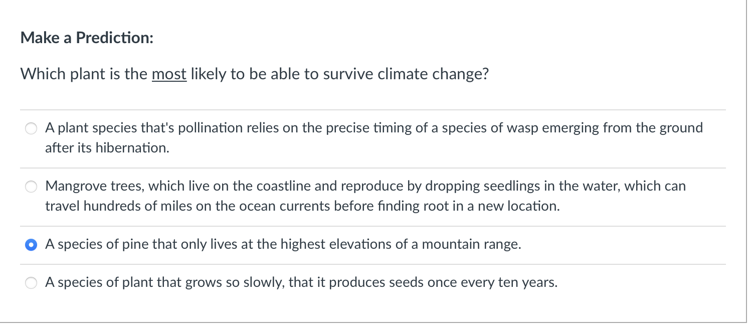 Solved Make a Prediction: a Which plant is the most likely | Chegg.com