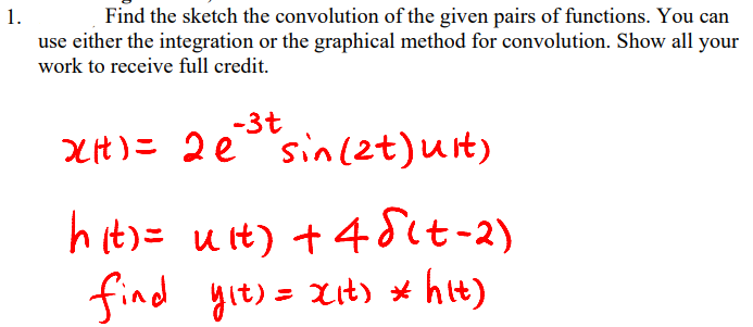 Solved Find the sketch the convolution of the given pairs of | Chegg.com