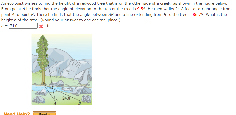 Solved An ecologist wishes to find the height of a redwood | Chegg.com