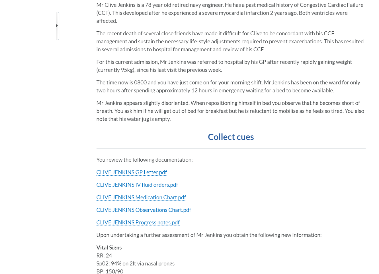 Solved 1. Clive weighted 95kg on first admission, but | Chegg.com