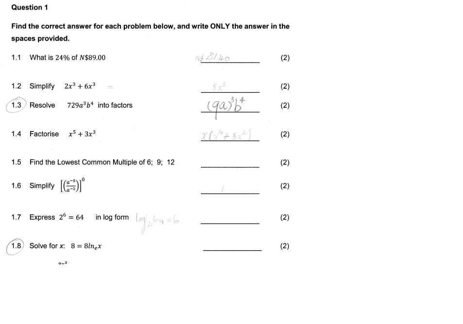 Solved Find the correct answer for each problem below, and | Chegg.com