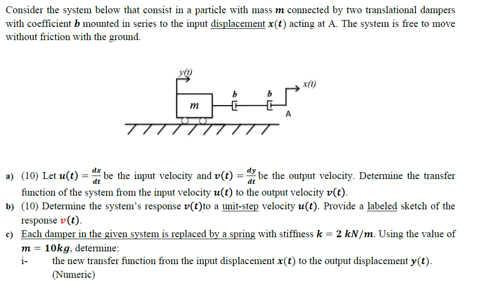 Solved Consider the system below that consist in a particle | Chegg.com