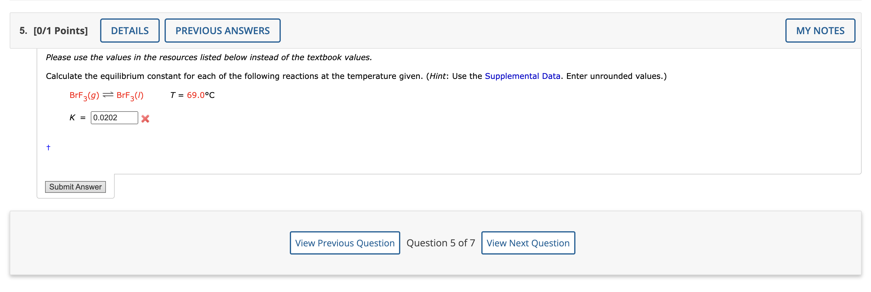 Please use the values in the resources listed below | Chegg.com