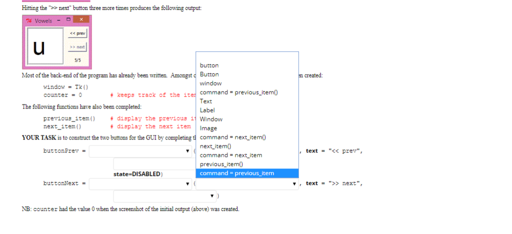 Consider a Pthon GUI program that produces a window | Chegg.com