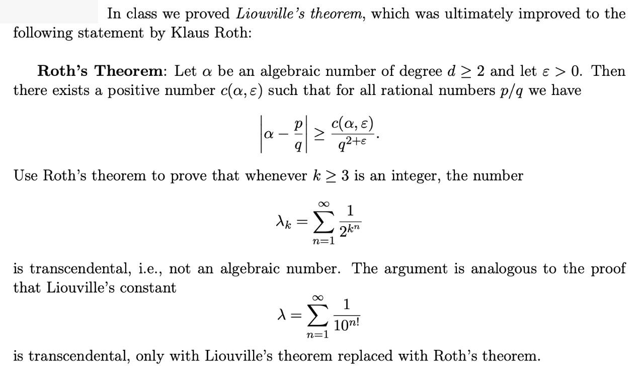 Solved In class we proved Liouville's theorem, which was | Chegg.com