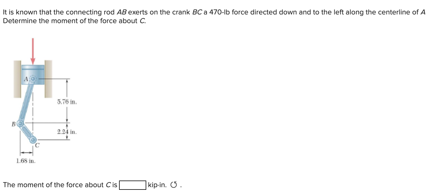 Solved It is known that the connecting rod AB exerts on the | Chegg.com