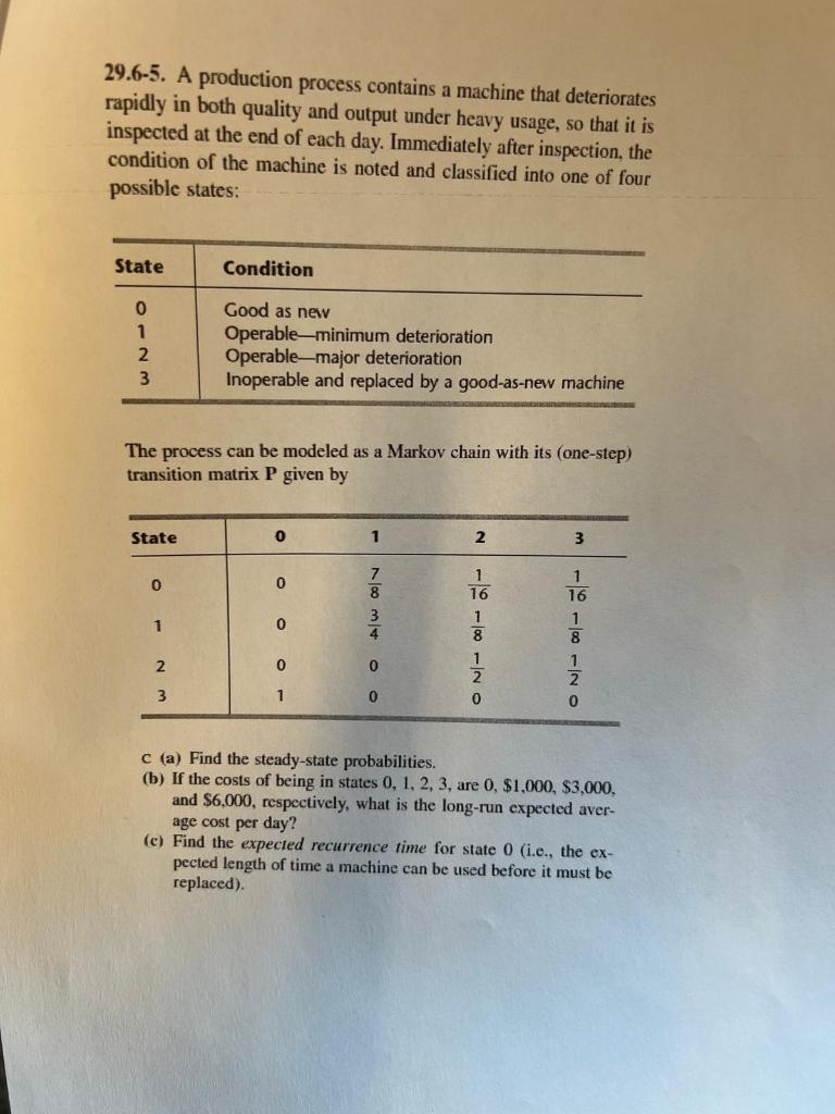 Solved 29.6-5. A production process contains a machine that | Chegg.com