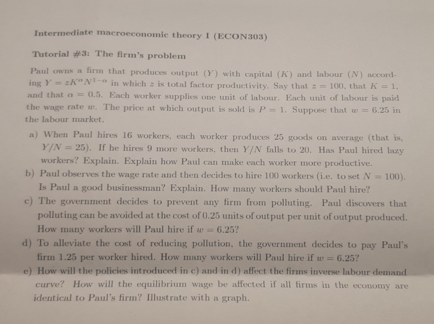 Solved Intermediate macroeconomic theory I (ECON303) | Chegg.com