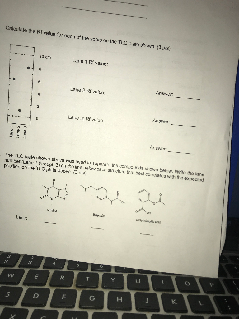 Solved Please calculate the Rf in part a and complete part b | Chegg.com
